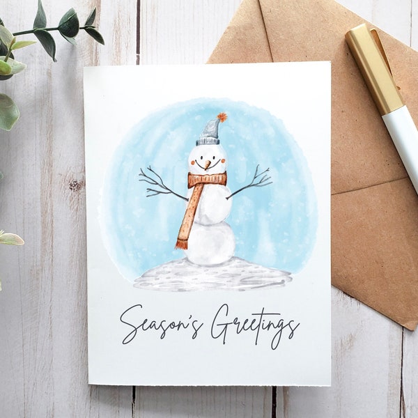 Snowman Card - Etsy