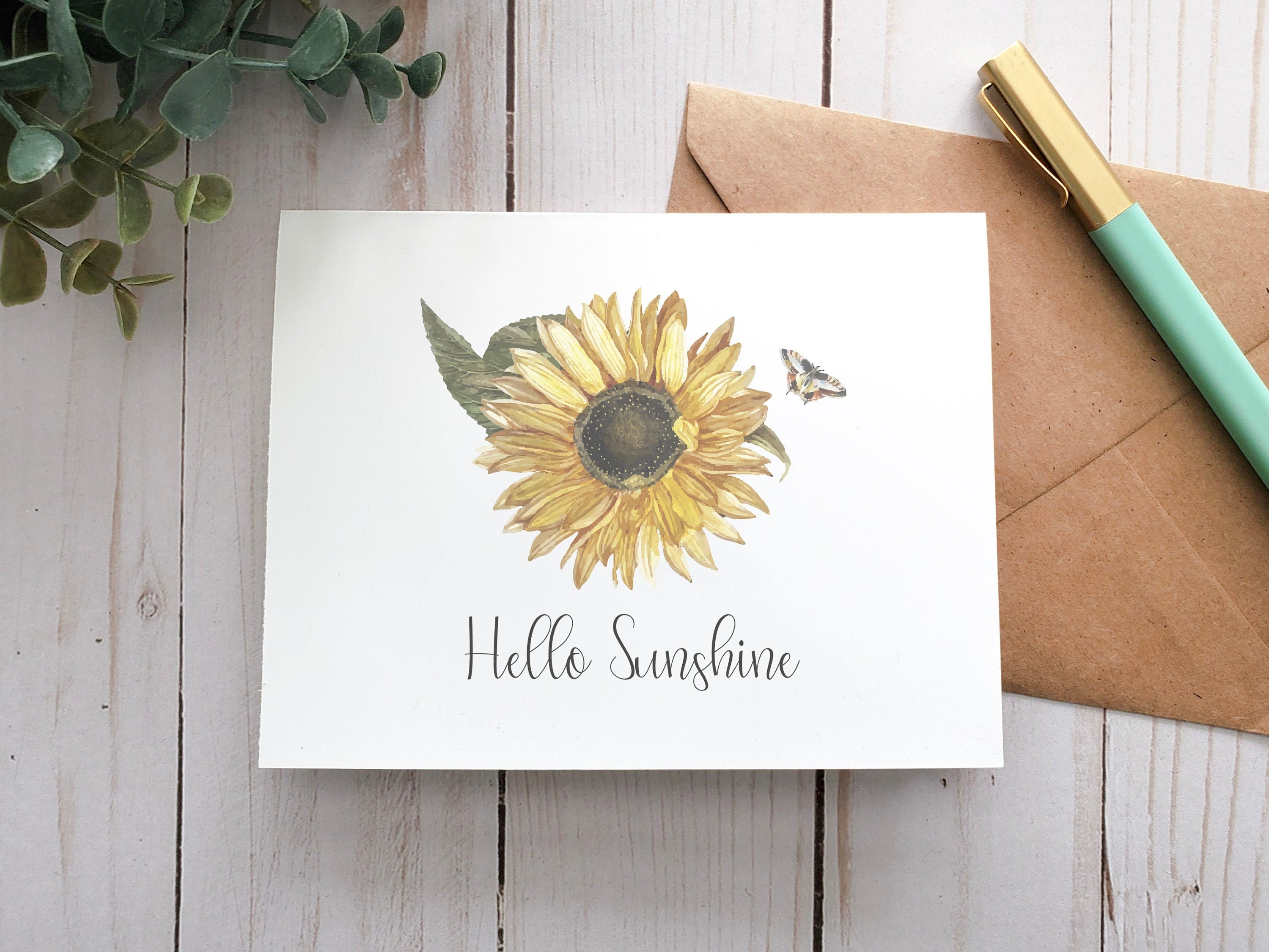 Blank Cards Hello Card Sunflower Design A6 Card Paper & Party Supplies ...