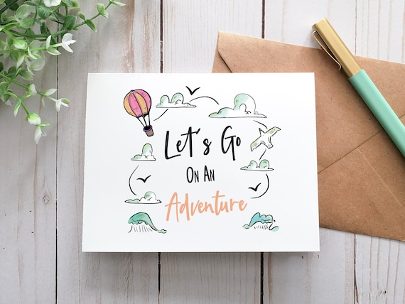 Let's Go on an Adventure Printable Card. Digital Card. | Etsy