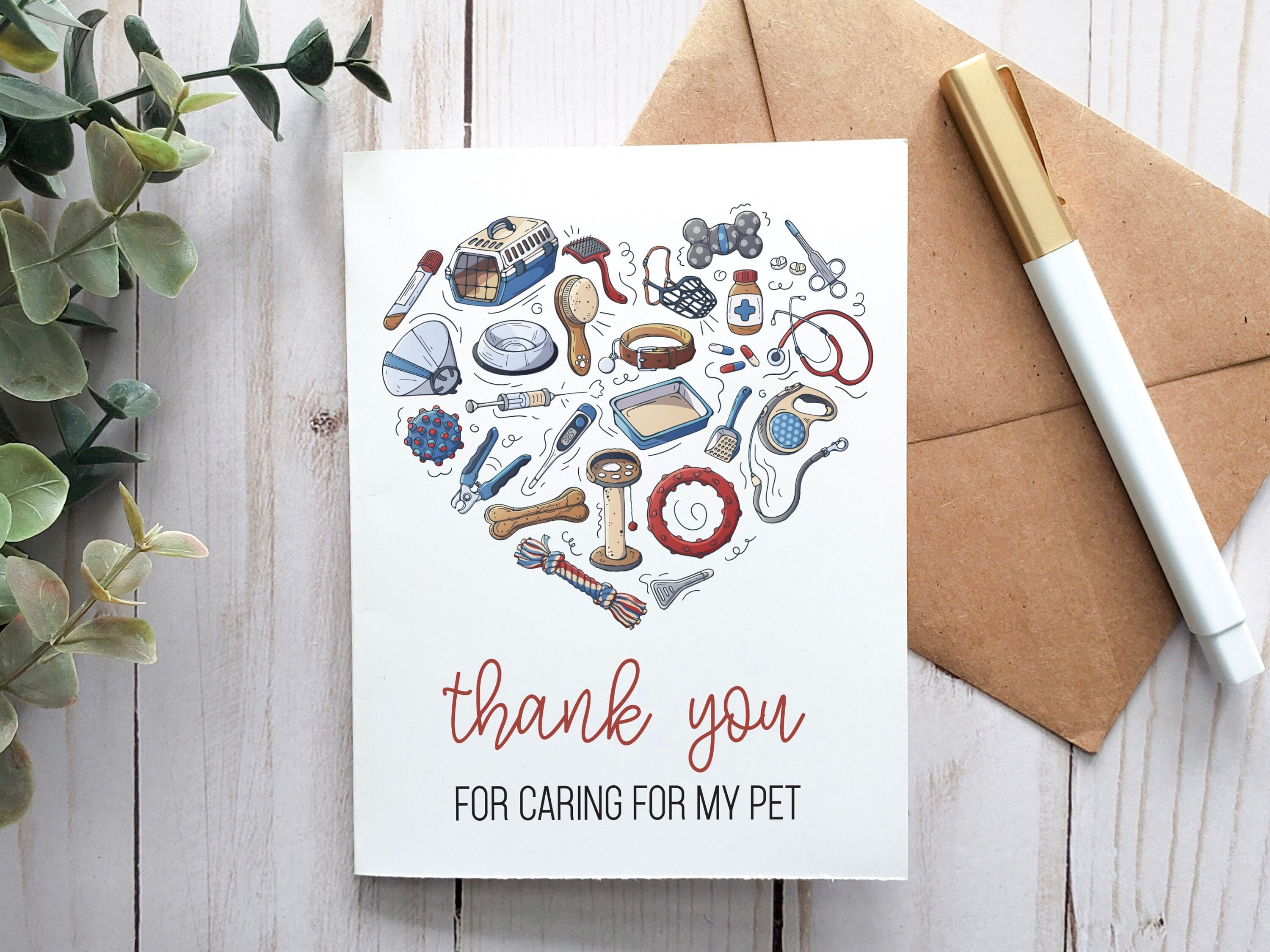 Thank You for Caring for My Pet, Printable Card, Digital Card, Greeting ...