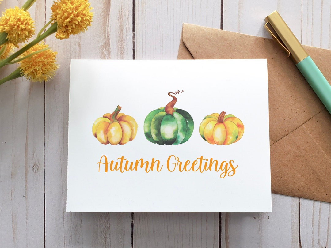 Autumn Greetings Card, Printable Card, Digital Card, Greeting Card ...