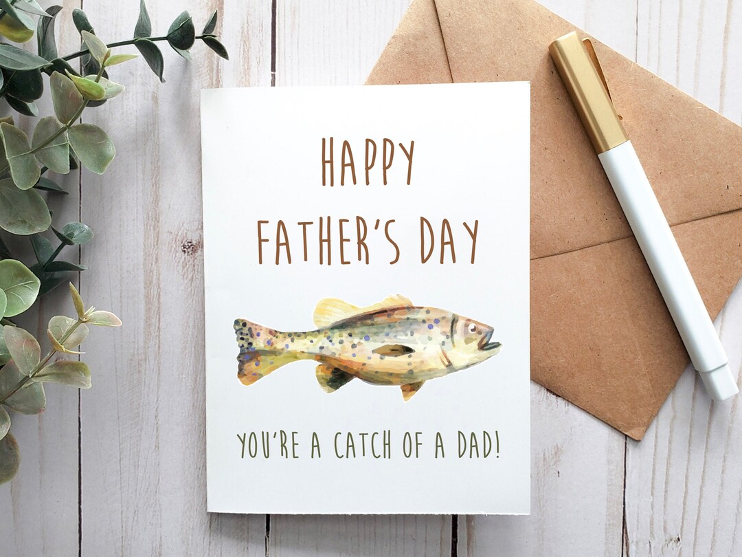Happy Father's Day, You're A Catch of A Dad, Printable Card, Digital ...