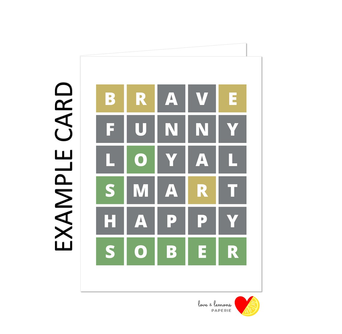 Word Game Custom Edition Front Cover & Inside Message - Etsy