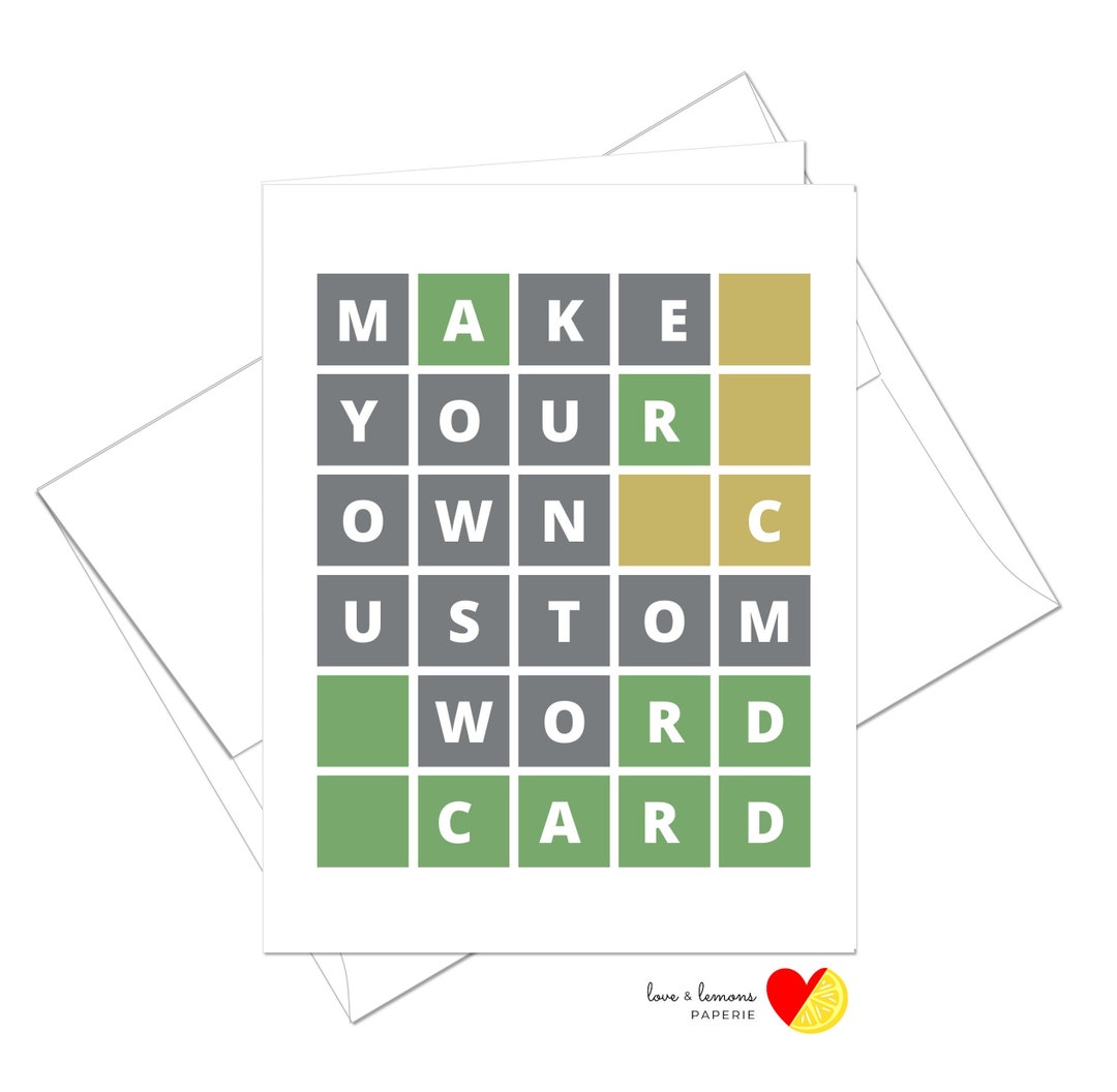 Word Game Custom Edition Front Cover & Inside Message - Etsy