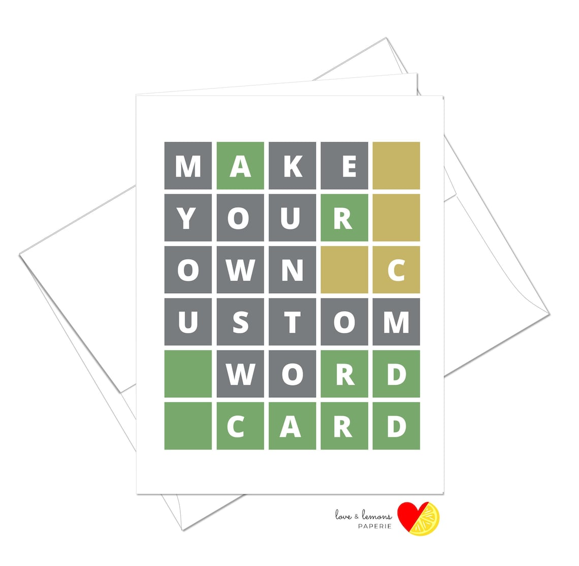 Word Game Custom Edition Front Cover & Inside Message - Etsy