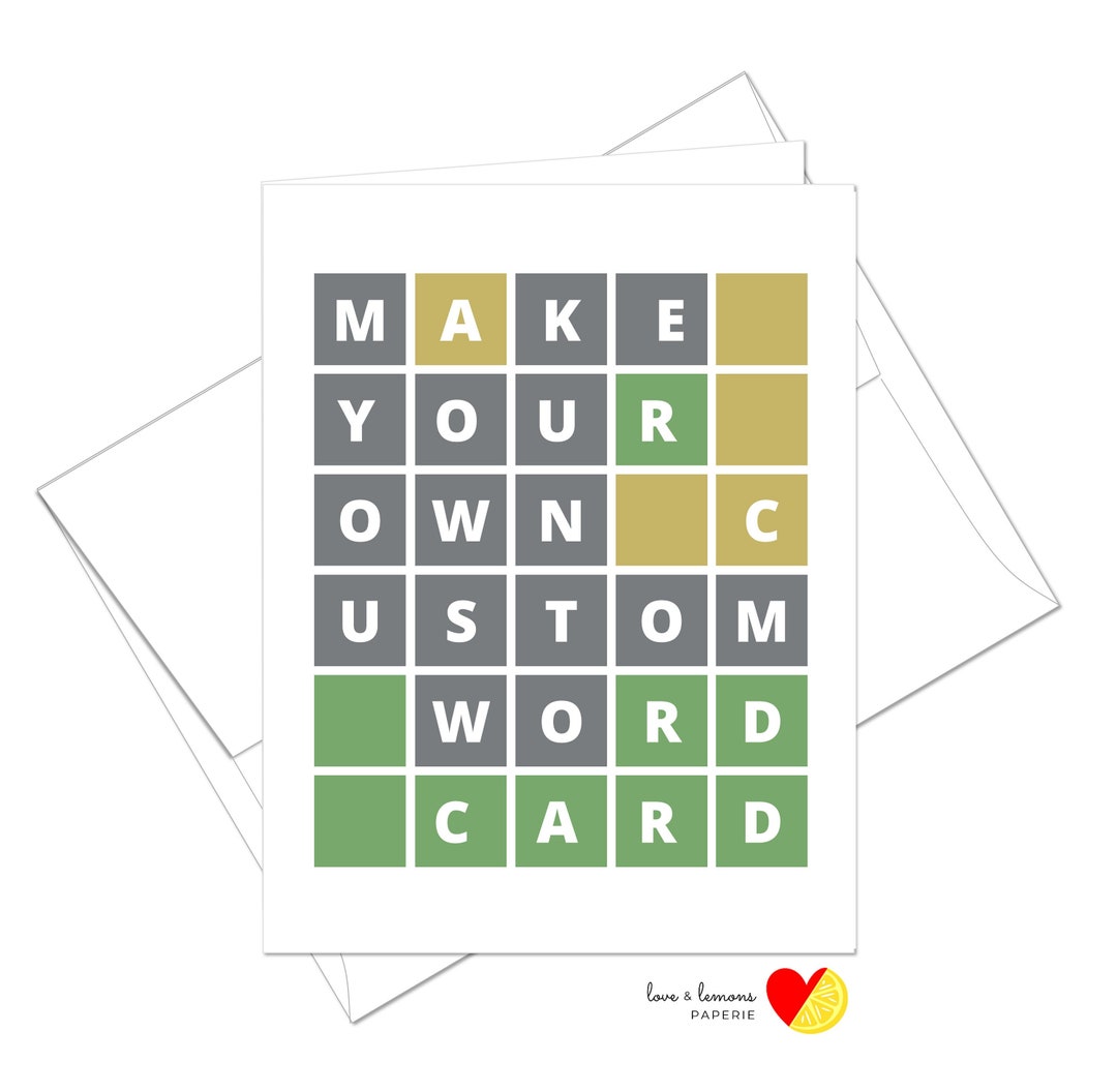 Word Game - Custom Edition - Front Cover & Inside Message Customizable ...