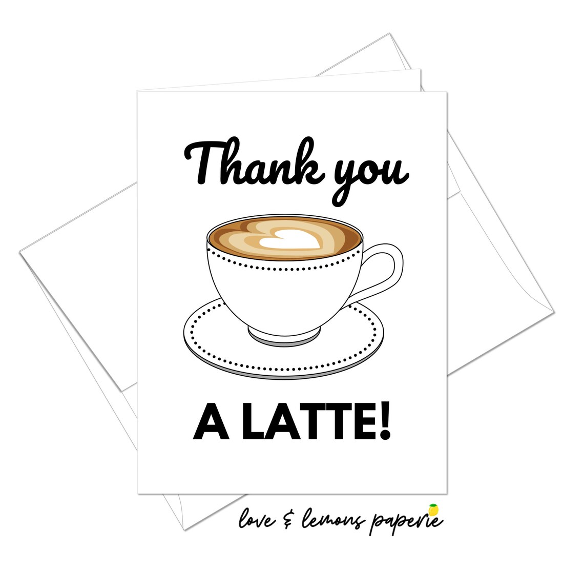 Thank You A Latte Coffee/latte Art Thank You Cards - Etsy