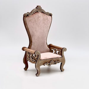 Miniature Throne for Doll, Vintage Throne, Dollhouse Chair, Throne With ...