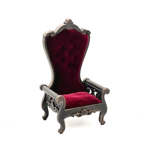 Miniature Throne for Doll, Vintage Throne, Dollhouse Chair, Throne With ...