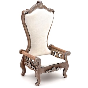 Miniature Throne for Doll, Vintage Throne, Dollhouse Chair, Throne With ...