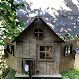 Miniature Wooden Play Chicken Coop, Dollhouse Farm Play Set, House for ...
