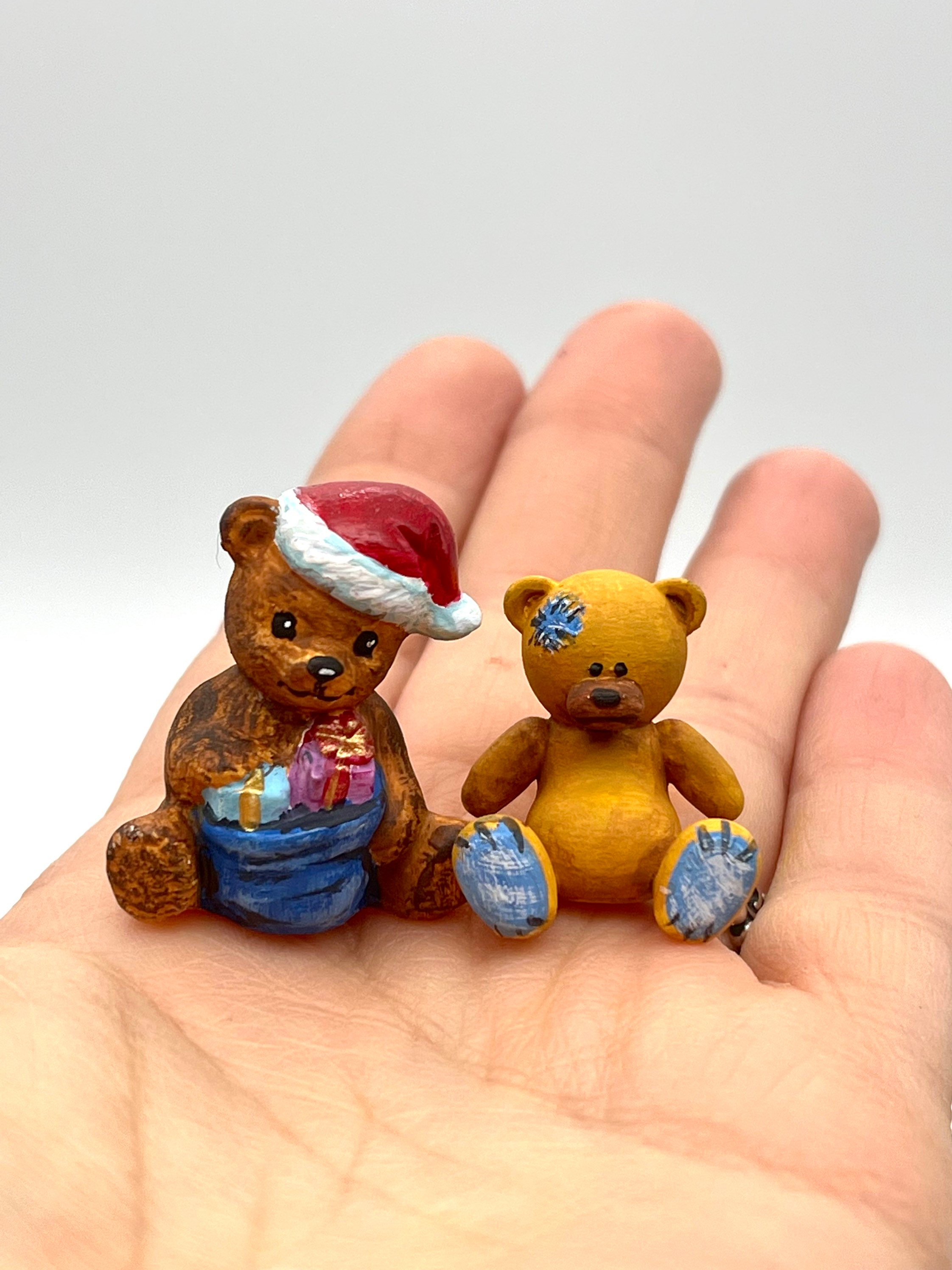 Miniature Christmas Train, Toy Teddy Bear for Train, Miniature ...