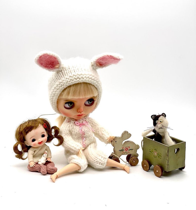 Miniature Toys for Doll Bunny Toy on Wheels Miniature Monkey | Etsy