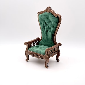 Miniature Throne for Doll, Vintage Throne, Dollhouse Chair, Throne With ...