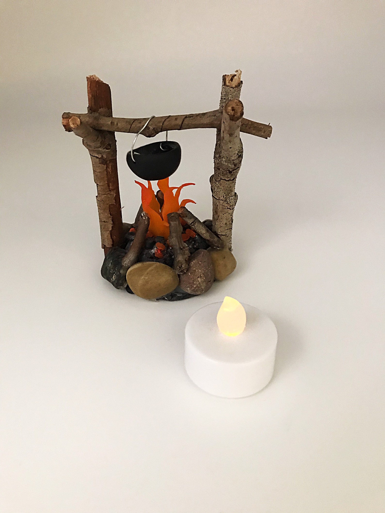 Miniature bonfire campsite picnic dollhouse mini campfire | Etsy