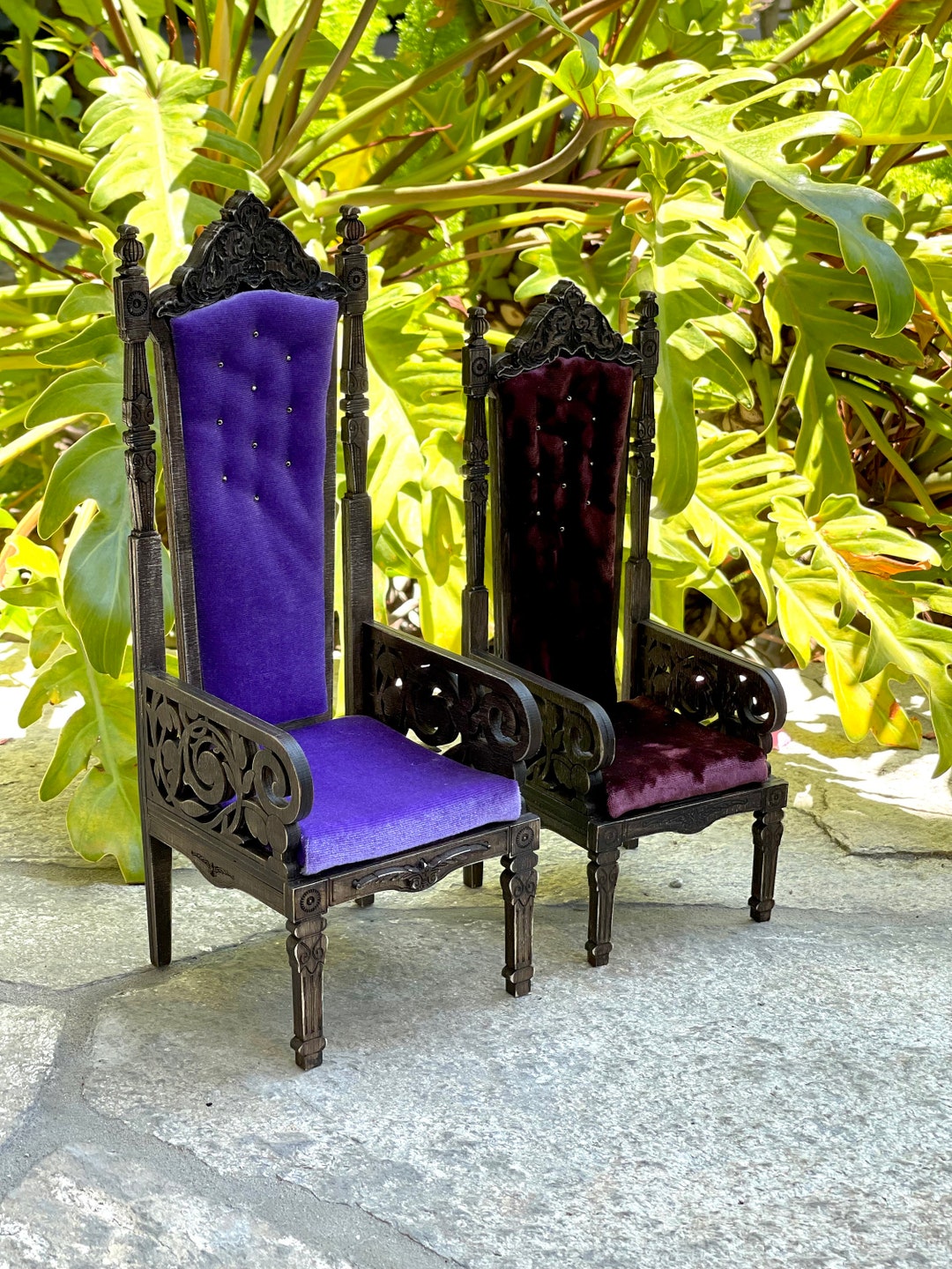 1:6 Throne for Dollhouse, Big Vintage Chair for Doll, Halloween Throne ...