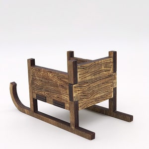 Miniature Wooden Sled, Christmas Sled Decoration, Christmas Sled, Mini ...