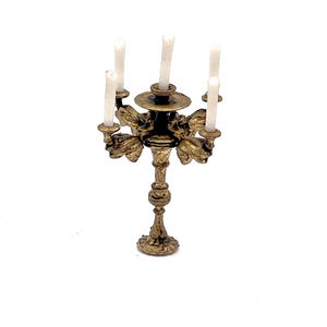 Miniature Halloween Candlestick With Candles, Dollhouse Accessory (1:6 ...