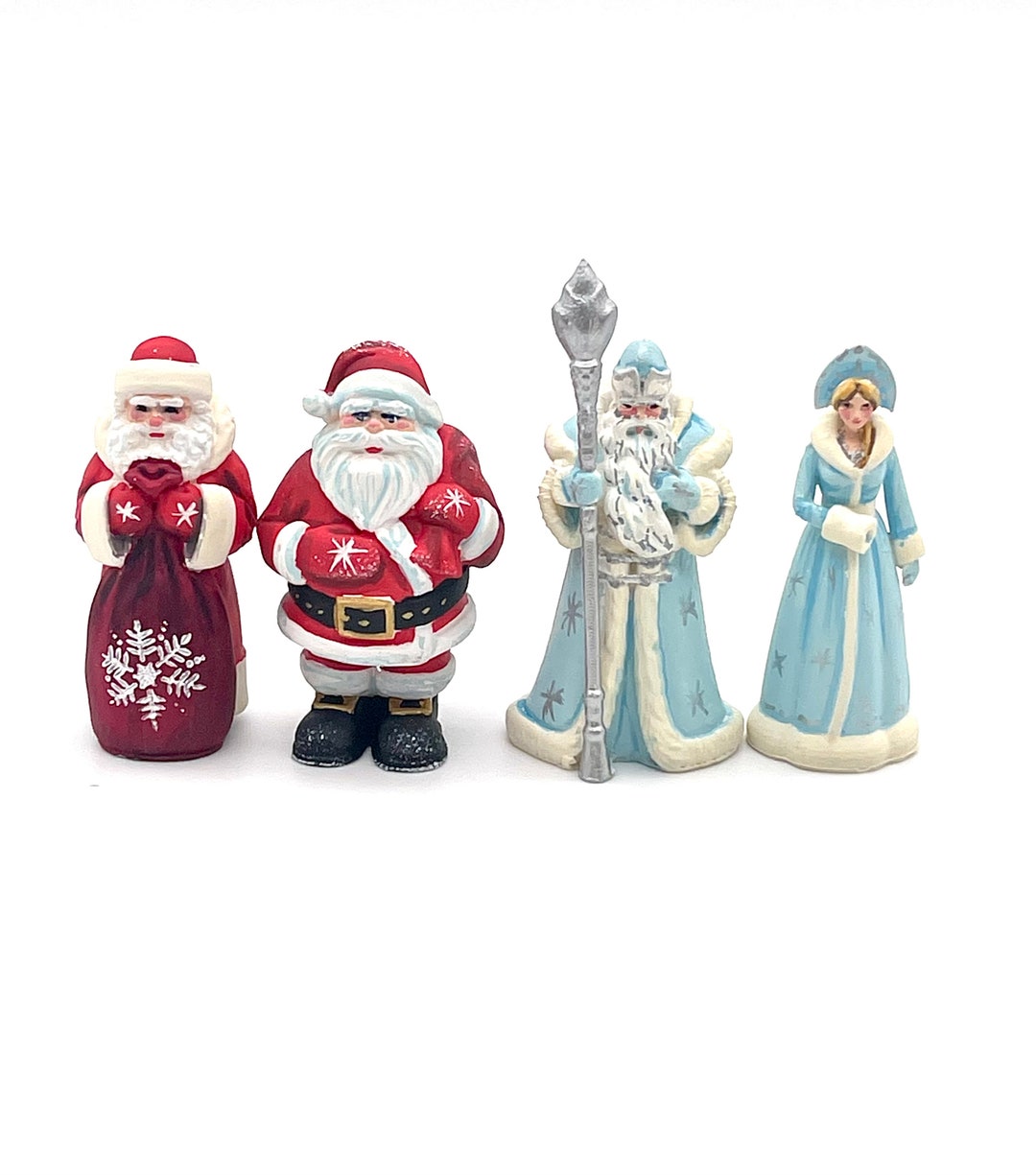 Miniature Christmas Santa Claus Figures, Christmas Decoration for ...