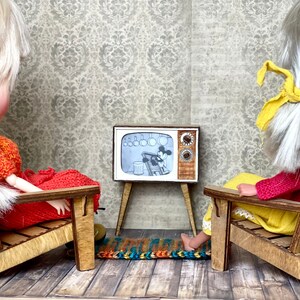 1/6 TV for Dolls, Television for Roombox, Retro TV for BJD Dolls ...