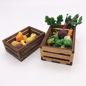 Miniature Wooden Box, Dollhouse Mini Crate, Farmhouse Decor - Etsy