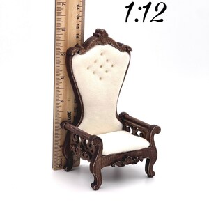 Miniature Throne for Doll, Vintage Throne, Dollhouse Chair, Throne With ...