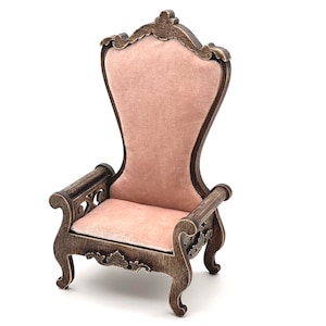 Miniature Throne for Doll, Vintage Throne, Dollhouse Chair, Throne With ...