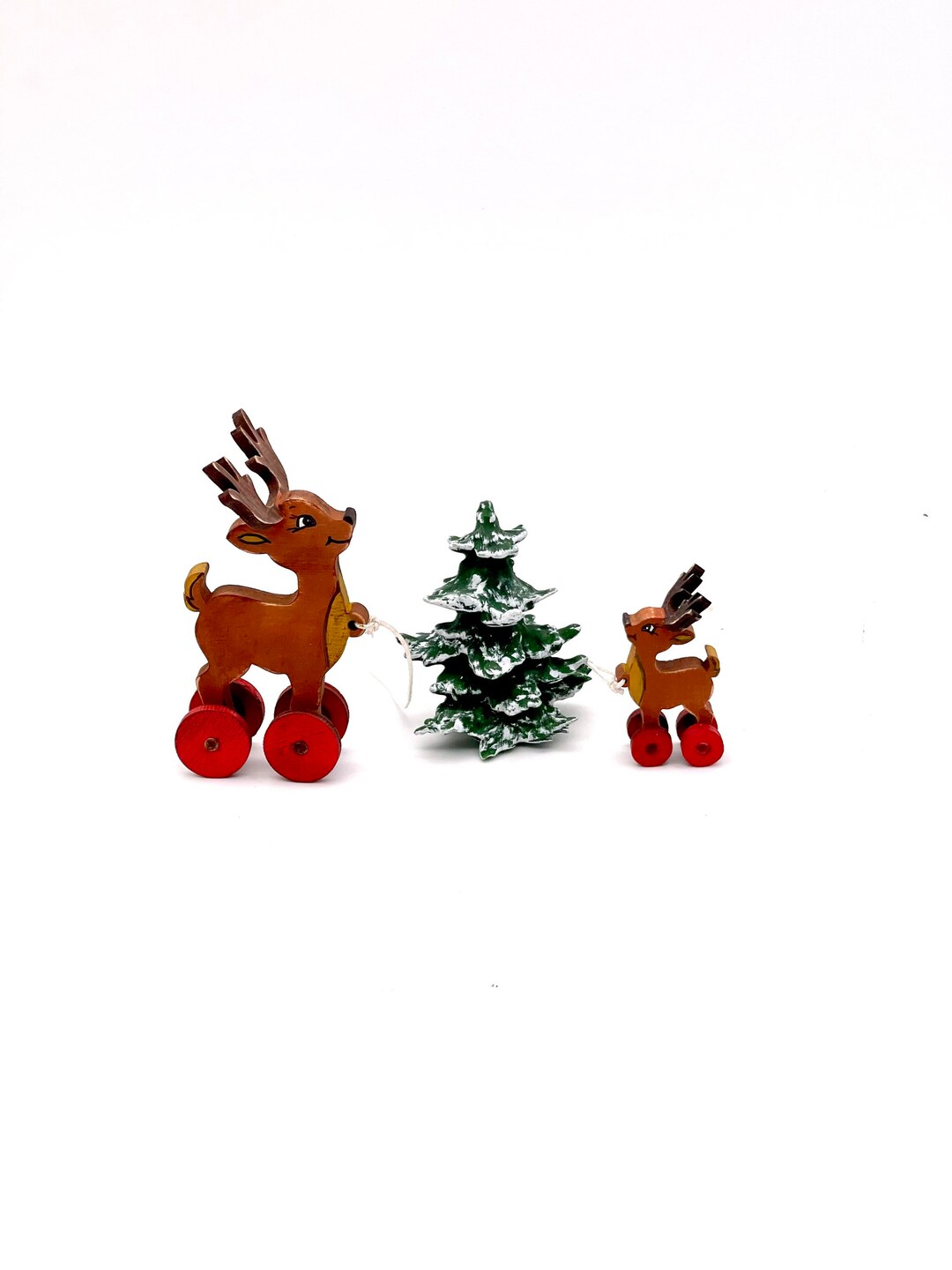 1:12 Christmas Reindeer Pull up Toy, Miniature Deer Toy for Dollhouse ...