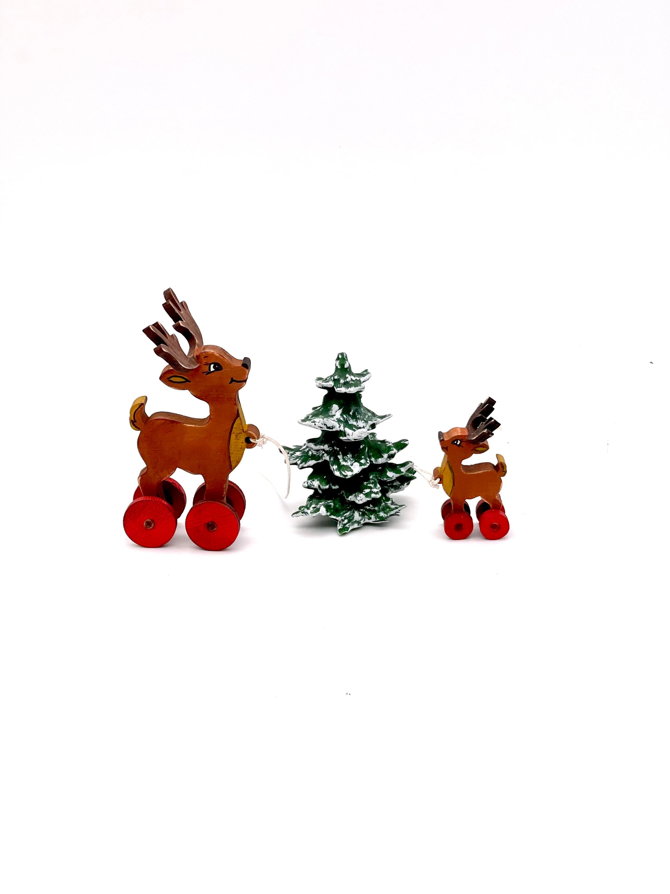 1:12 Christmas Reindeer Pull up Toy, Miniature Deer Toy for Dollhouse ...