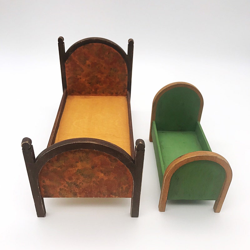 Rustic Wooden Dollhouse Bed - Etsy