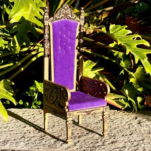 1:6 Throne for Dollhouse, Big Vintage Chair for Doll, Halloween Throne ...