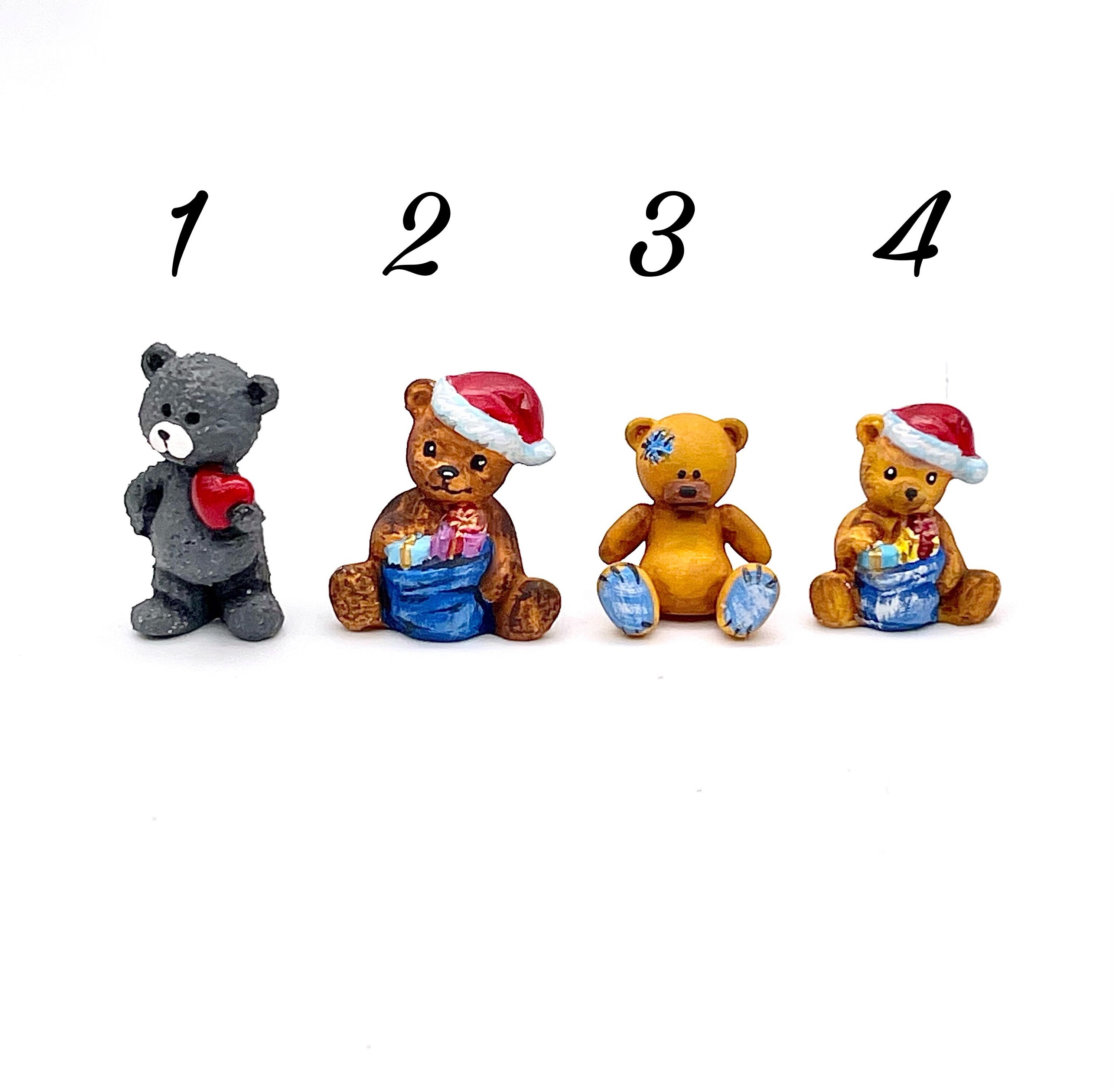 Miniature Christmas Train, Toy Teddy Bear for Train, Miniature ...