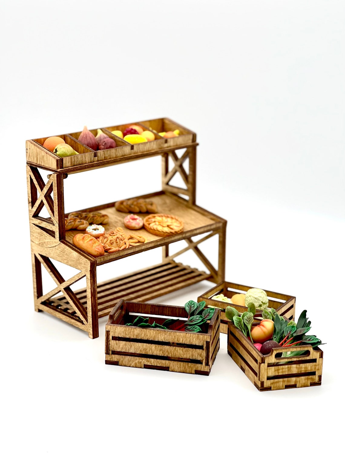 Miniature Wooden Market Stand Dollhouse Farmers Market - Etsy