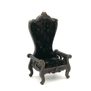 Miniature Throne for Doll, Vintage Throne, Dollhouse Chair, Throne With ...