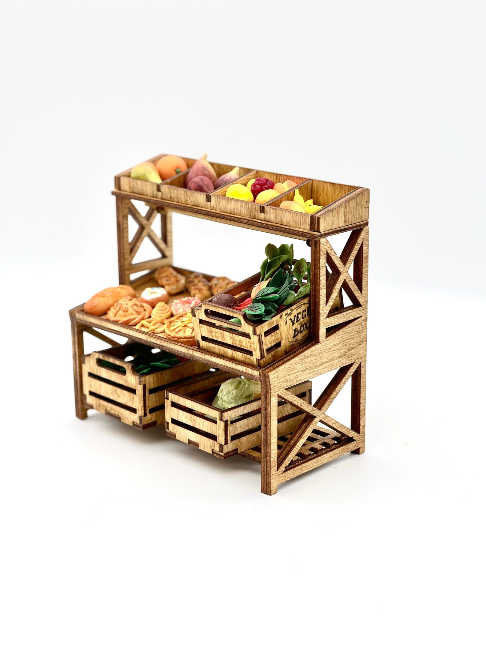 Miniature Wooden Market Stand Dollhouse Farmers Market - Etsy