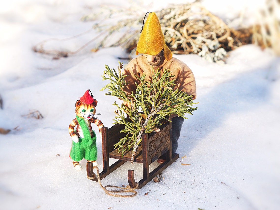 Miniature Wooden Sled Christmas Sled Decoration Christmas - Etsy