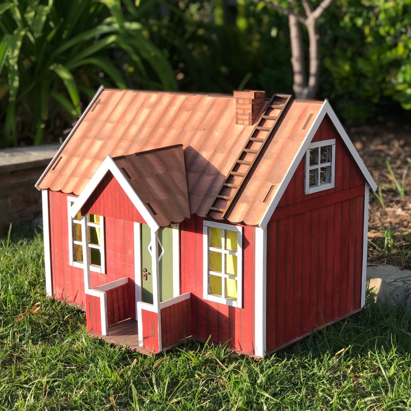 Wooden Dollhouse - Etsy