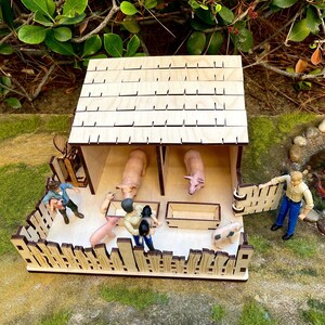 Wooden Play Pigsty, Waldorf Farm Barn, Toy Cowshed, Montessori Stable ...