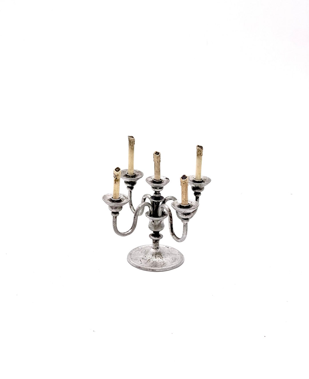 Miniature Vintage Candelabra With 5 Candles, Candle Holder for Mini ...