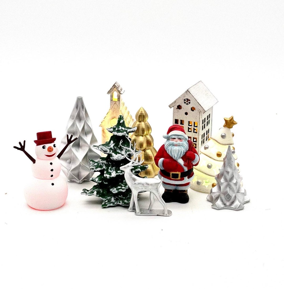 Miniature Christmas Train, Toy Teddy Bear for Train, Miniature ...