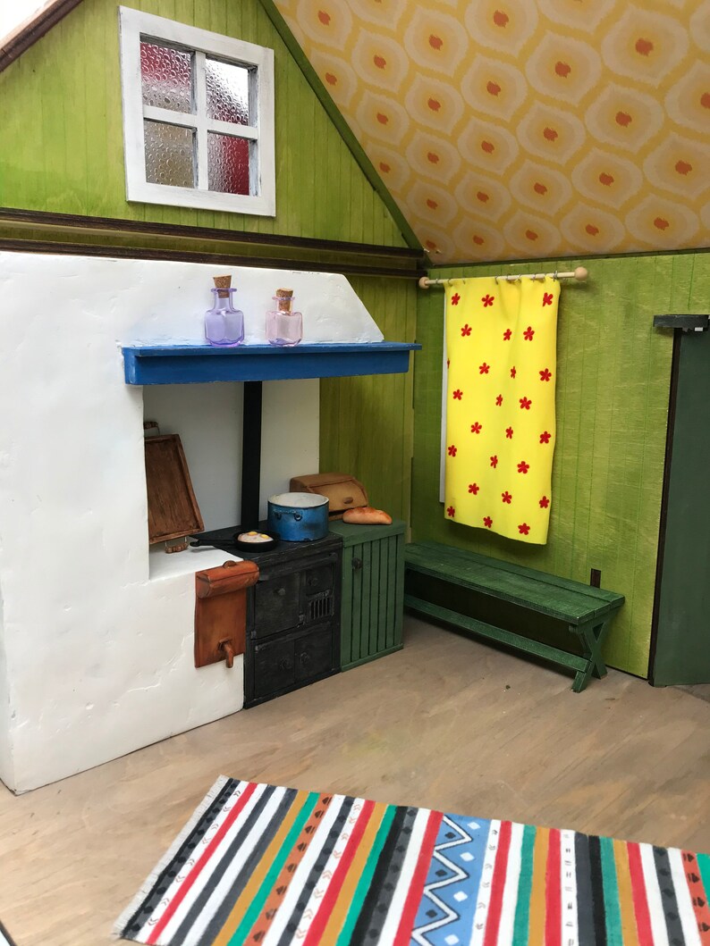 Wooden Dollhouse Miniature Rustic Dollhouse Pettson and - Etsy