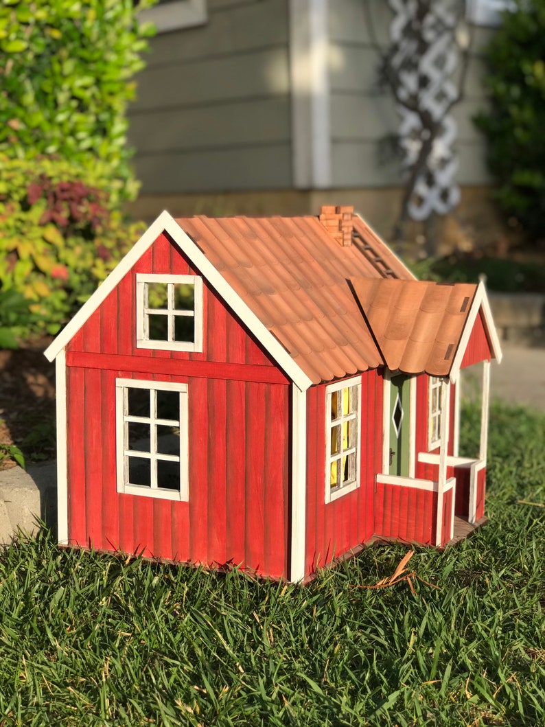 Wooden Dollhouse Miniature Rustic Dollhouse Pettson and - Etsy