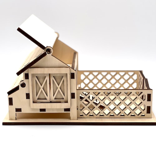 Miniature Wooden Play Chicken Coop Dollhouse Farm Play Set - Etsy