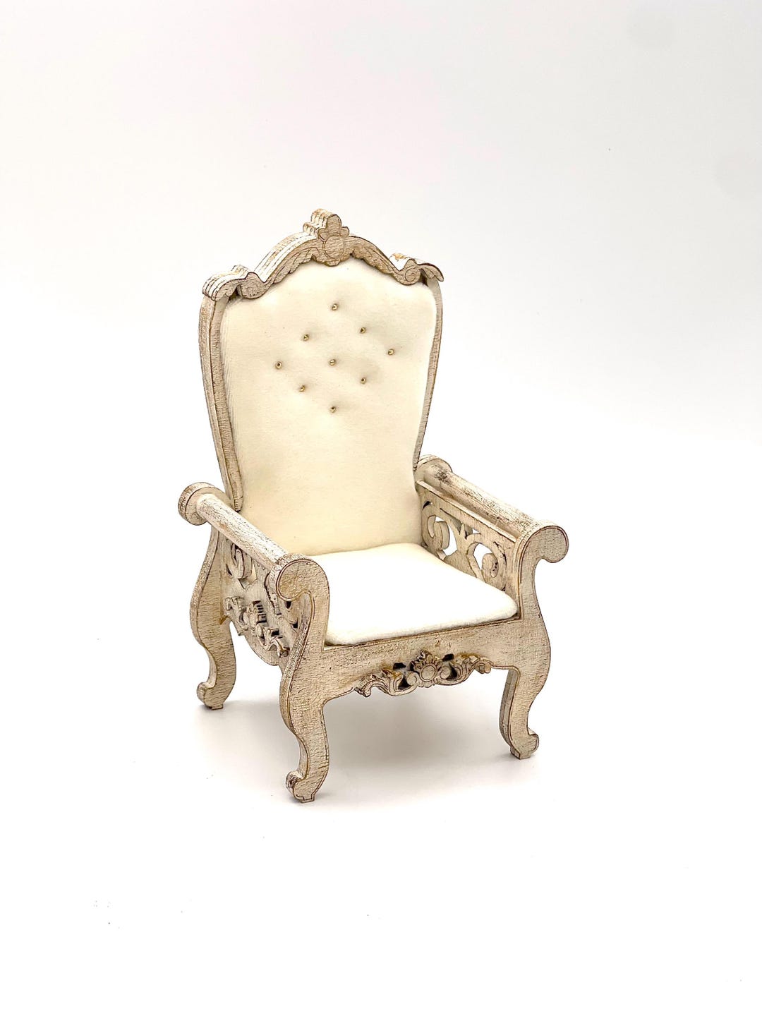 Miniature Velvet Throne Armchair, Roombox Doll Furniture - Etsy