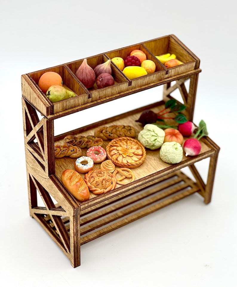 Miniature Wooden Market Stand Dollhouse Farmers Market - Etsy
