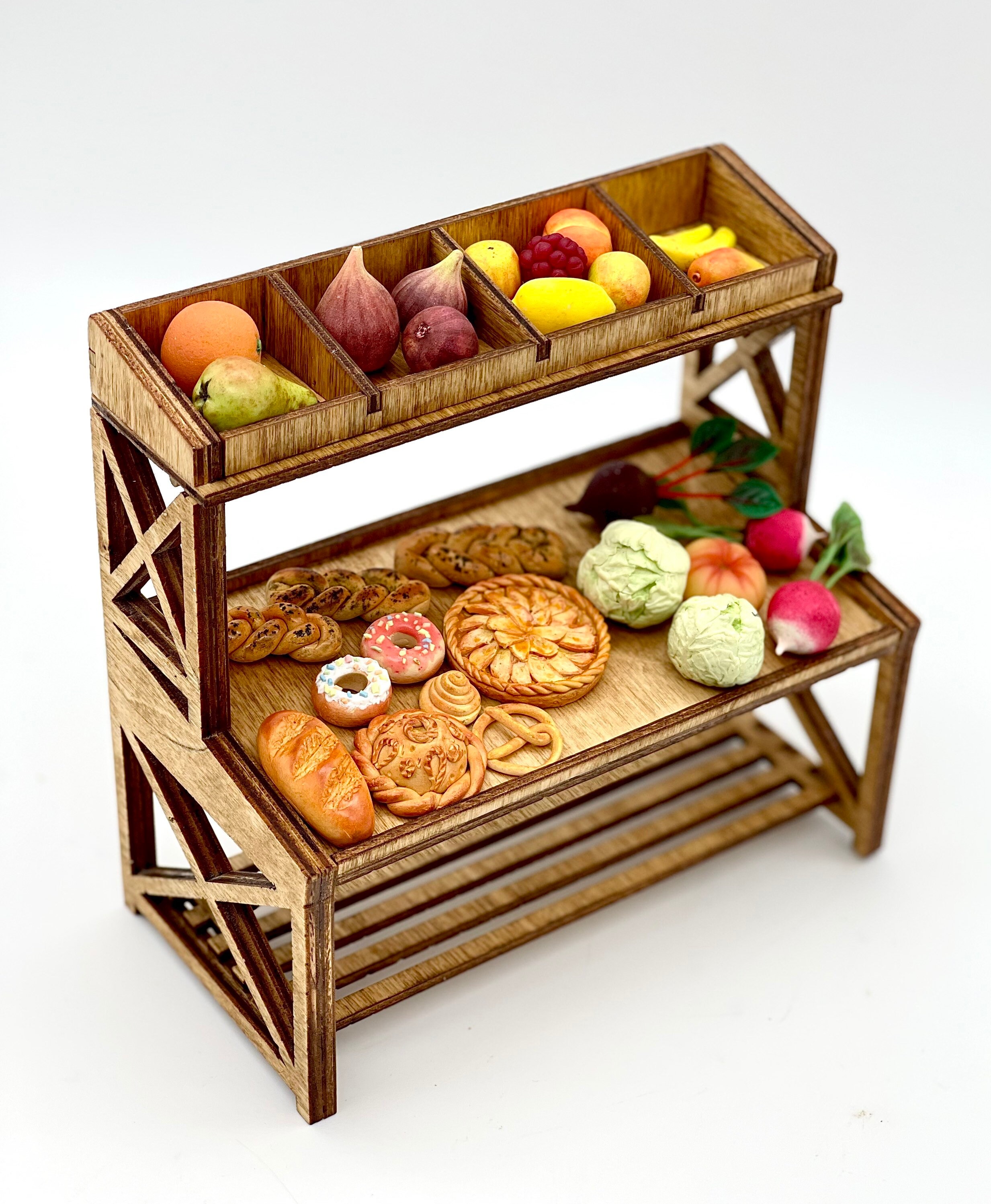 Miniature Wooden Market Stand Dollhouse Farmers Market - Etsy