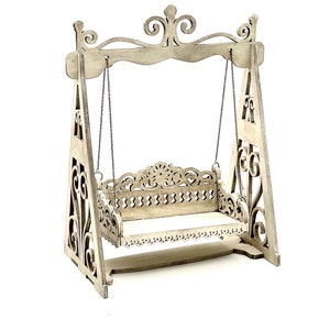1/6 Miniature Garden Swing, Vintage Swing for Doll, Dollhouse Furniture ...