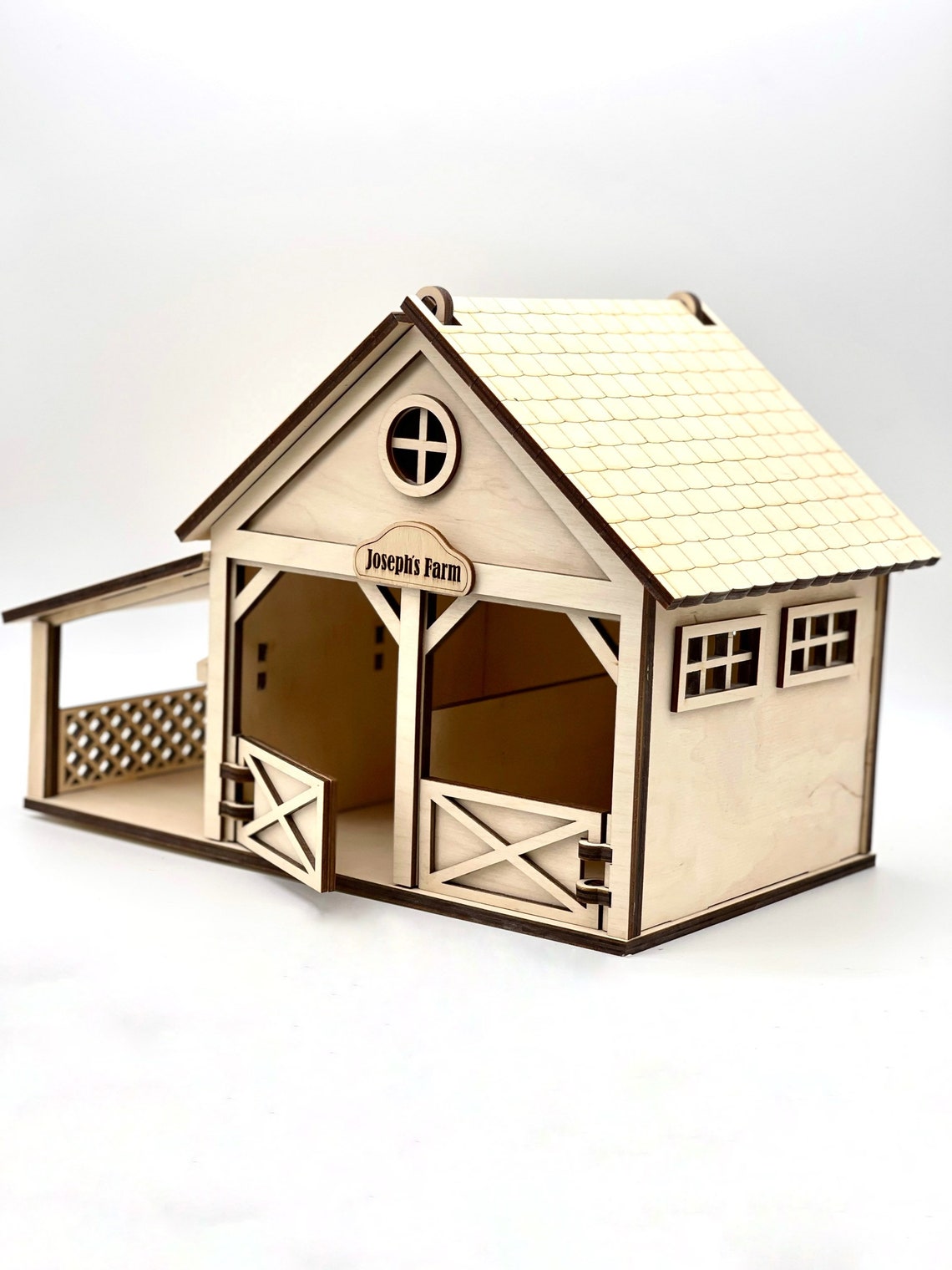 Personalized Wooden Farm Barn, Play Animal Stable, DIY Kit - Etsy
