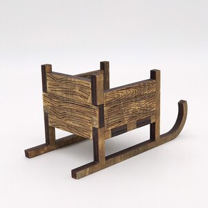 Miniature Wooden Sled, Christmas Sled Decoration, Christmas Sled, Mini ...