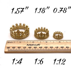 Miniature Crown for Doll, Fashion Royalty Gold Crown, 3d Printed Crown ...